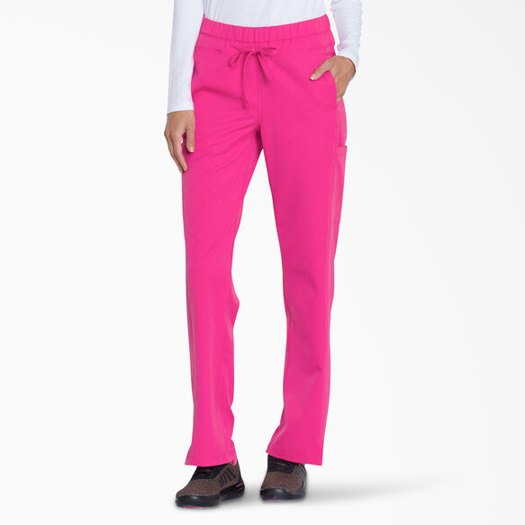 Mid Rise Straight Leg Drawstring Scrub Pants Hot Pink S Womens Scrubs