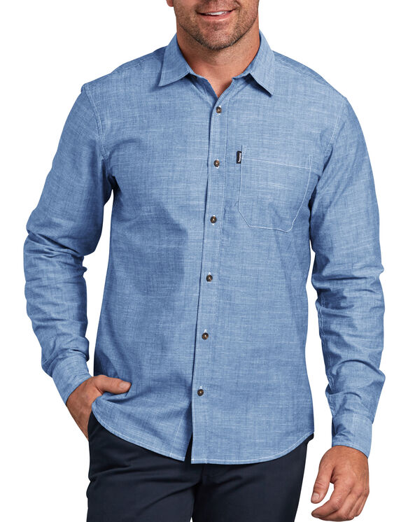Modern Fit X Series Long Sleeve Chambray Shirt Mens Shirts Dickies