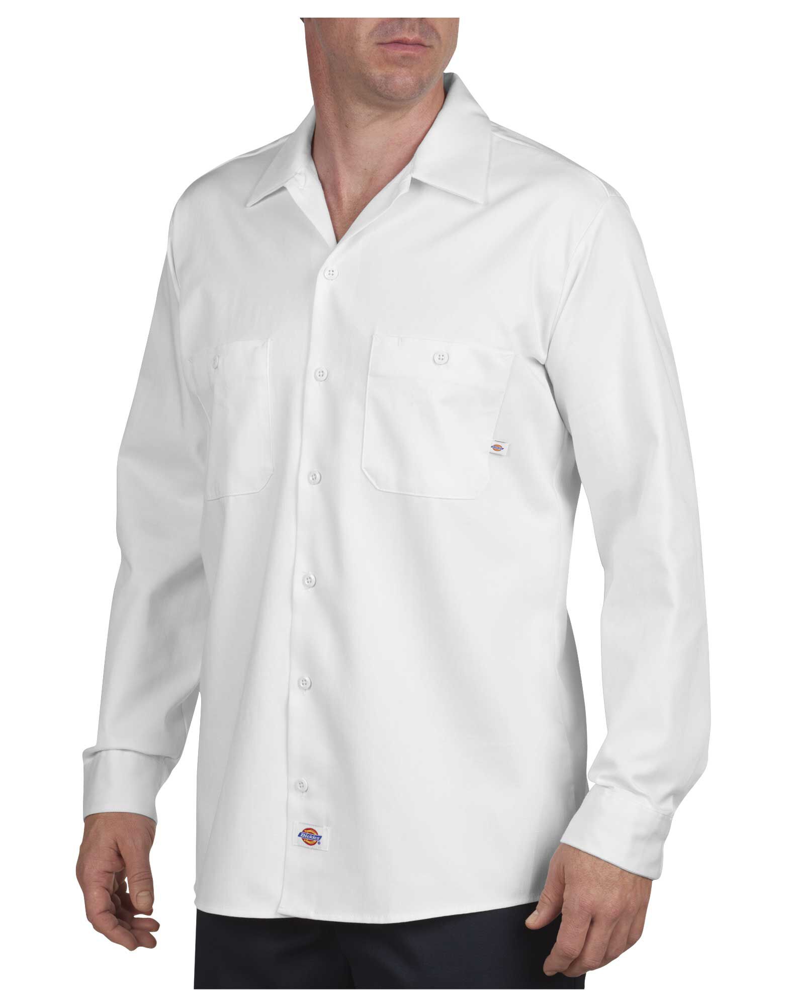 Long Sleeve Industrial Cotton Work Shirt White 2xl Mens Shirts Dickies