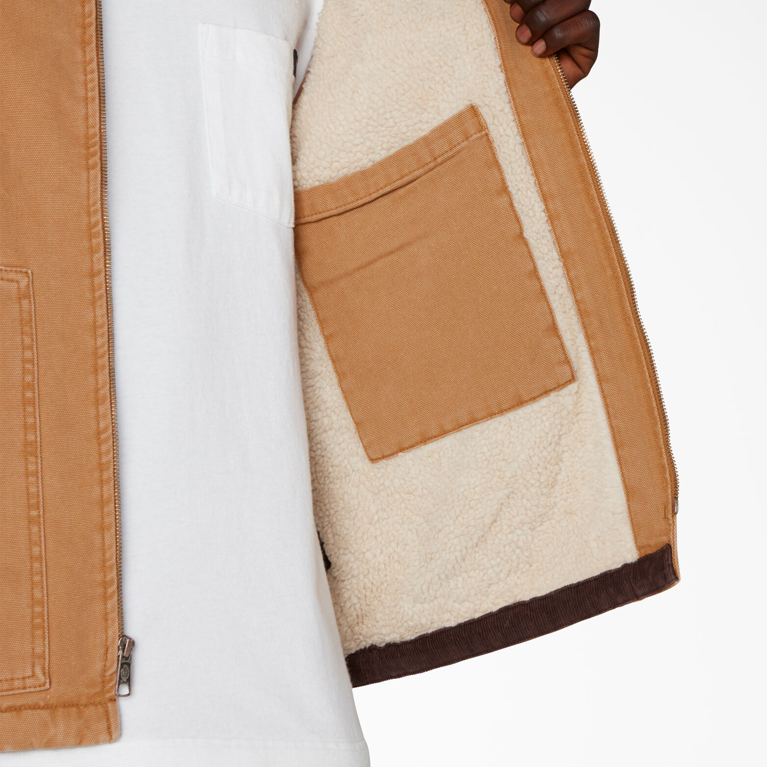 Stonewashed Duck High Pile Fleece Lined Vest Dickies Us