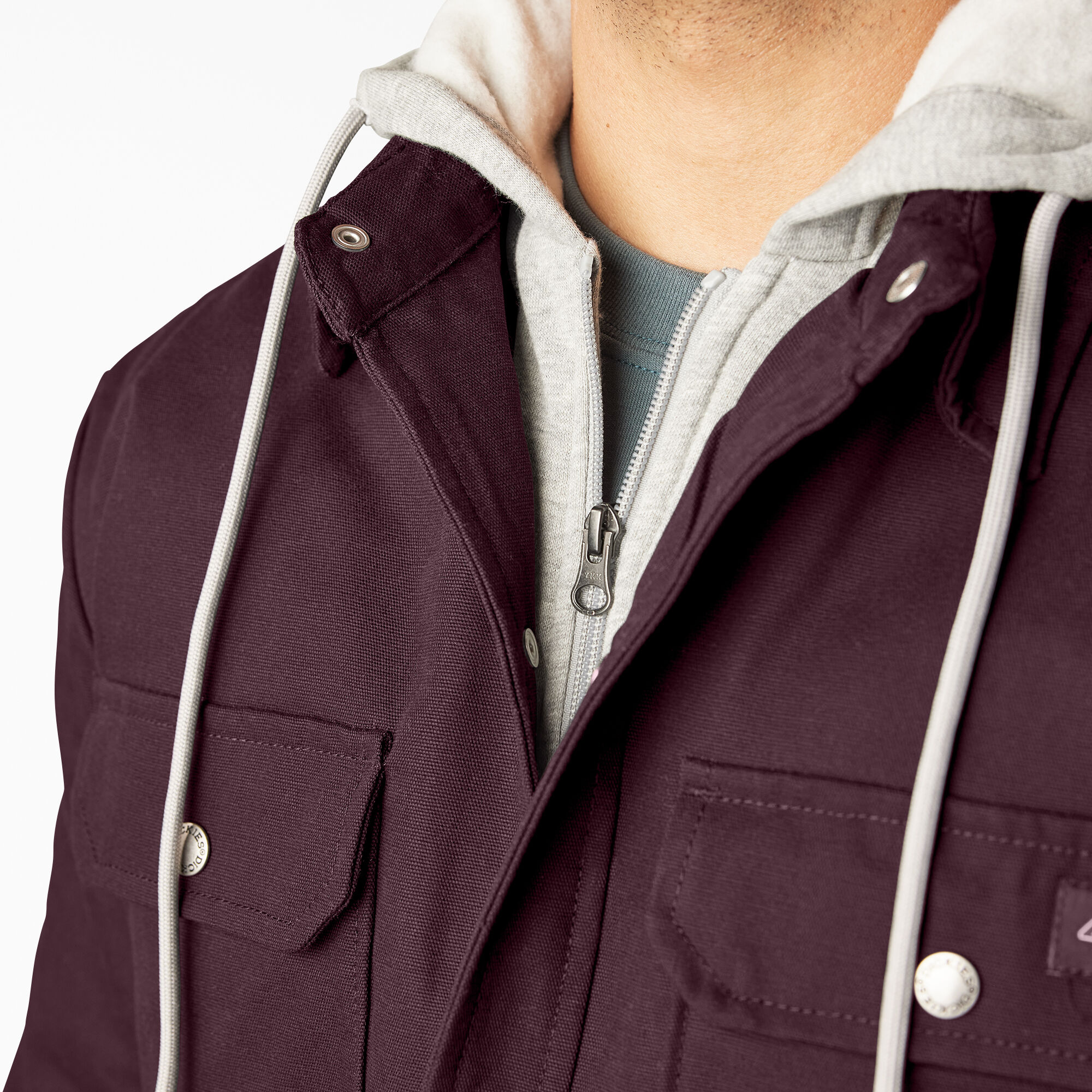 Men's Duck Hooded Shirt Jacket - Dickies US Men's Duck Hooded Shirt Jacket - Dickies US