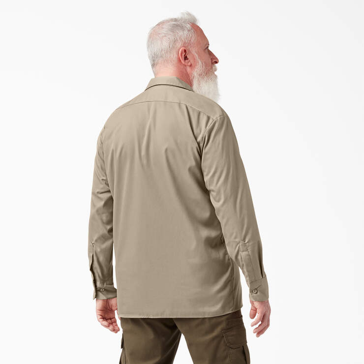 Mens Flex Relaxed Fit Long Sleeve Work Shirt Dickies Us