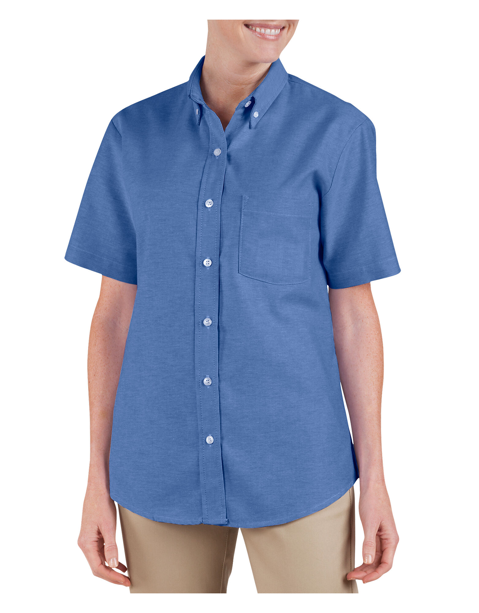 Womens Button Down Oxford Shirt Short Sleeve Womens Tops Dickies